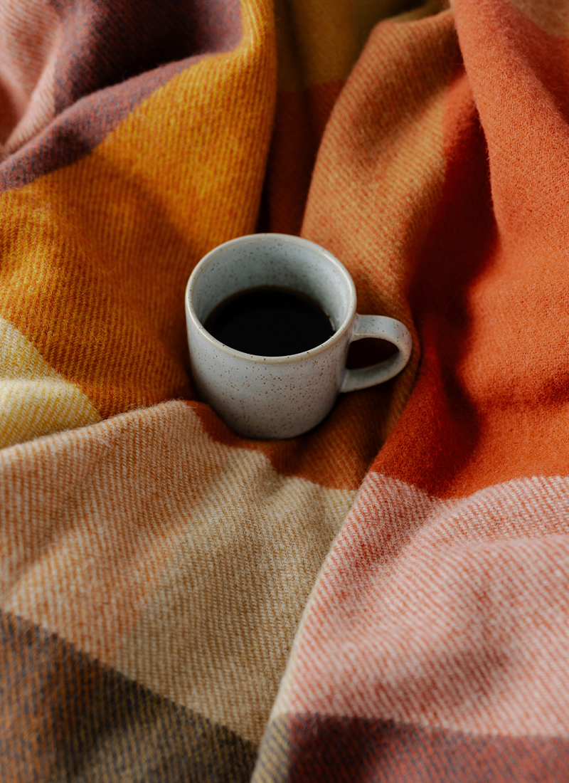 Heritage Lambswool Throw – Maple Check | Plaid Wool Throws | Eath